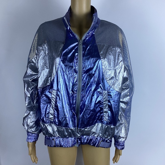 Beach Riot | Jackets & Coats | Beach Riot Blue Silver With Mesh ...